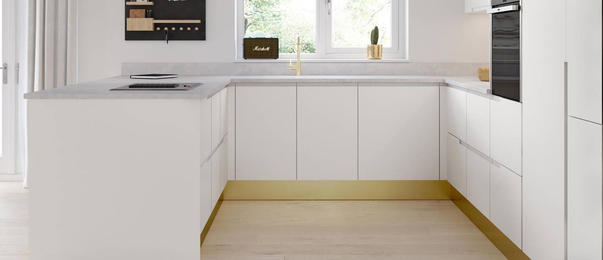Remo White Kitchen | White Gloss Slab Kitchen
